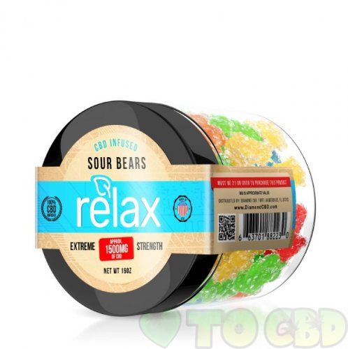 Relax Gummies - CBD Infused Sour Gummy Bears - CBD Marketplace - Shop ...